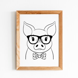 Pig Svg File,pig With Glasses Svg,pig Cut File,cute Pig Svg,pig Face ...