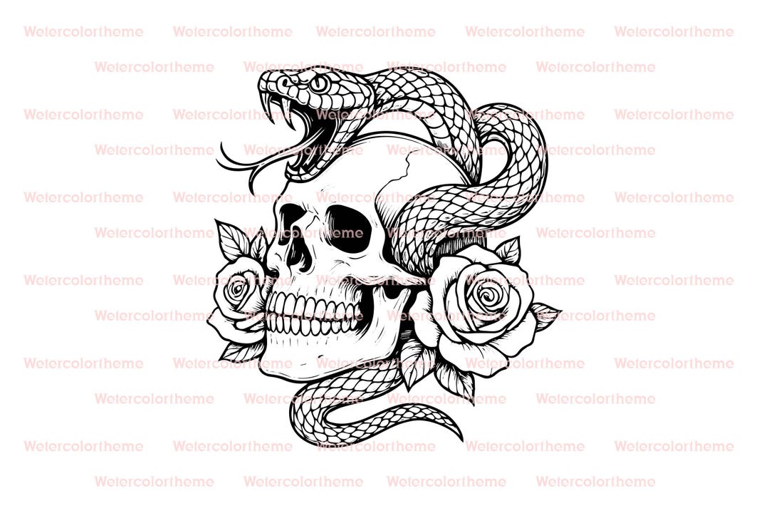 Skull Snake Vector,snake Skeleton Vector,snake Skull Vector,skull and ...
