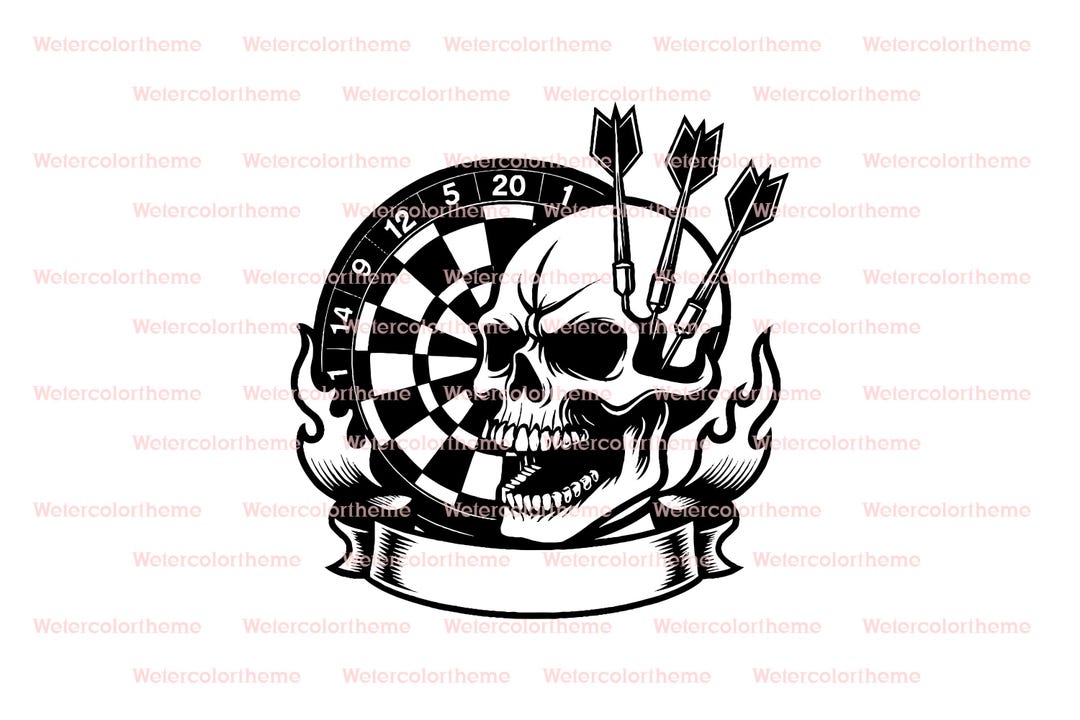 Skull Dartboard Svg,skull Dart Game Svg,skull Dart Dxf,skeleton Dart ...
