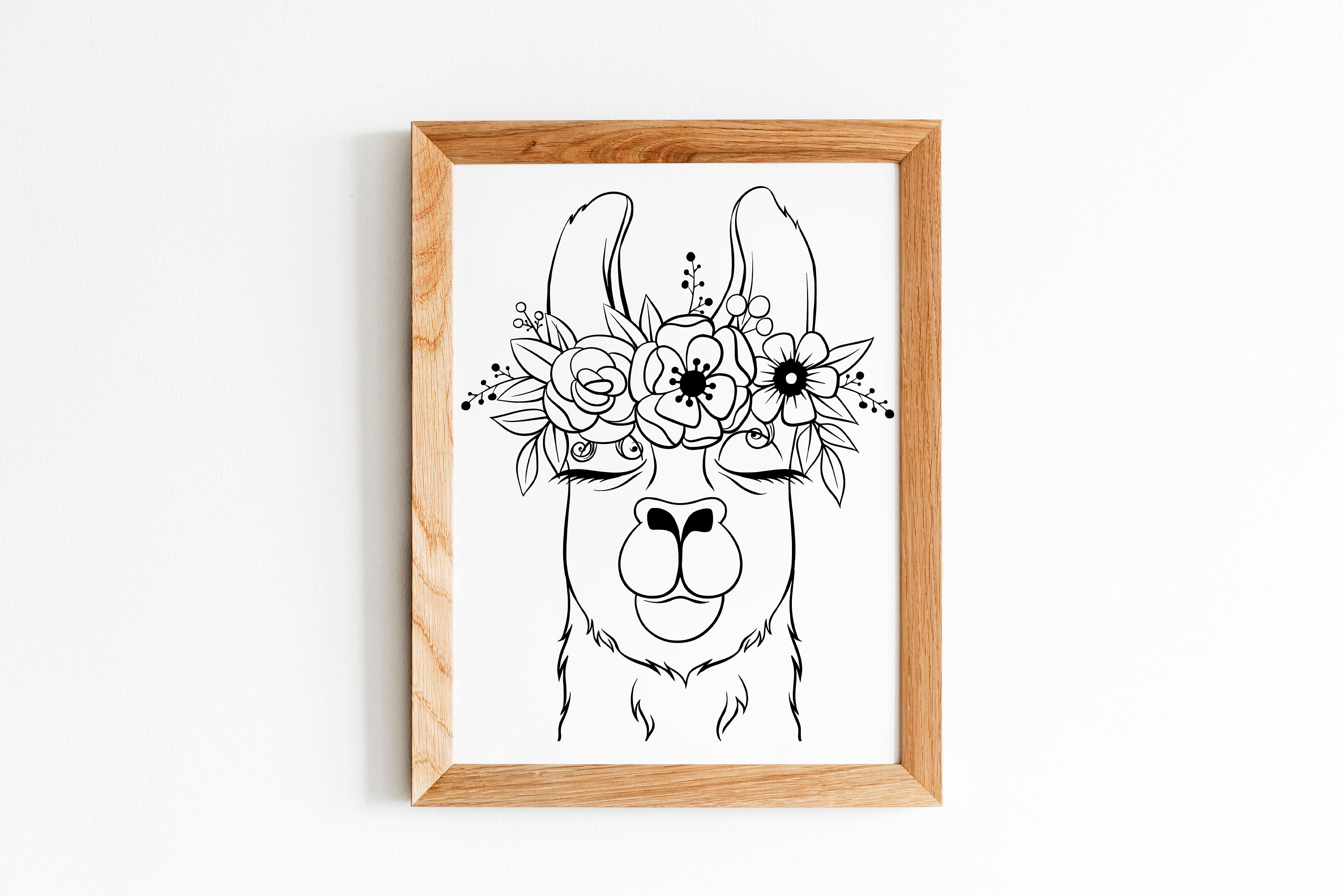 Llama SVG File,llama With Flower Crown,llama With Flower Crown,llama ...