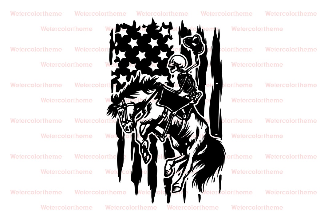 USA Skelett Rodeo SVG, Cowboy Clipart svg, Western Ranch svg, Rodeo ...