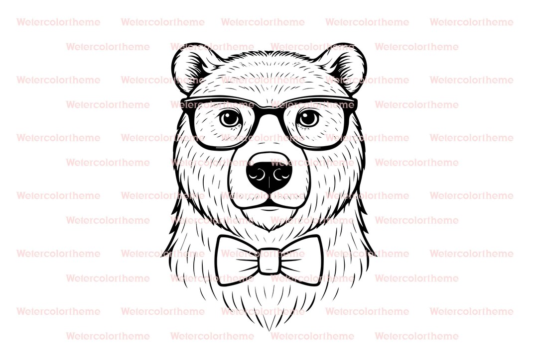 Bear With Glasses Png,bear Face Png,cute Bear Svg,bear Face Svg,polar ...