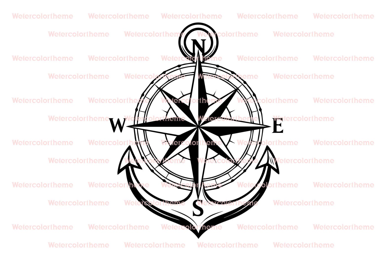 Compass Anchor Svg,anchor With Compass Png,compass and Anchor Svg ...