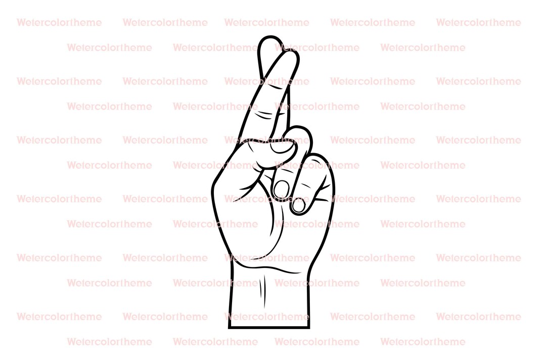Fingers Crossed Svg,crossed Fingers Clipart,crossed Fingers Svg,finger ...