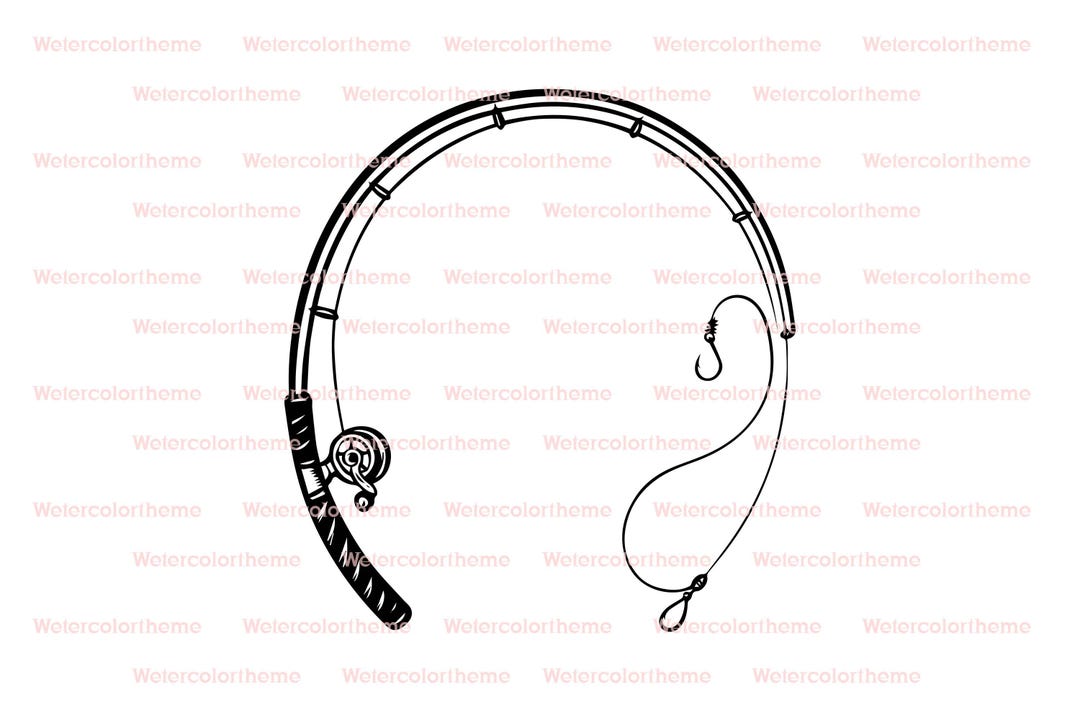 Fishing Rod Svg,fishing Pole Svg,silhouette Fishing Rod,vector Fishing ...