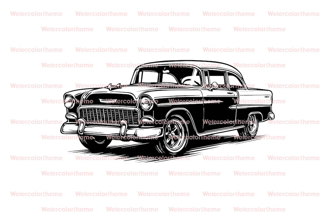 Chevy Bel Air Vector,57 Chevy Bel Air Svg,bel Air Car Design,bel Air ...