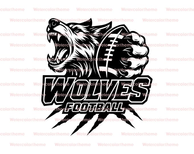 Wolves Football Svg, Wolves Football Svg, Wolves, Wolf, Football ...