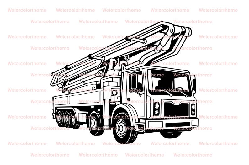 Concrete Pump Truck Svg,cement Pump Truck Svg,construction Pump Truck ...
