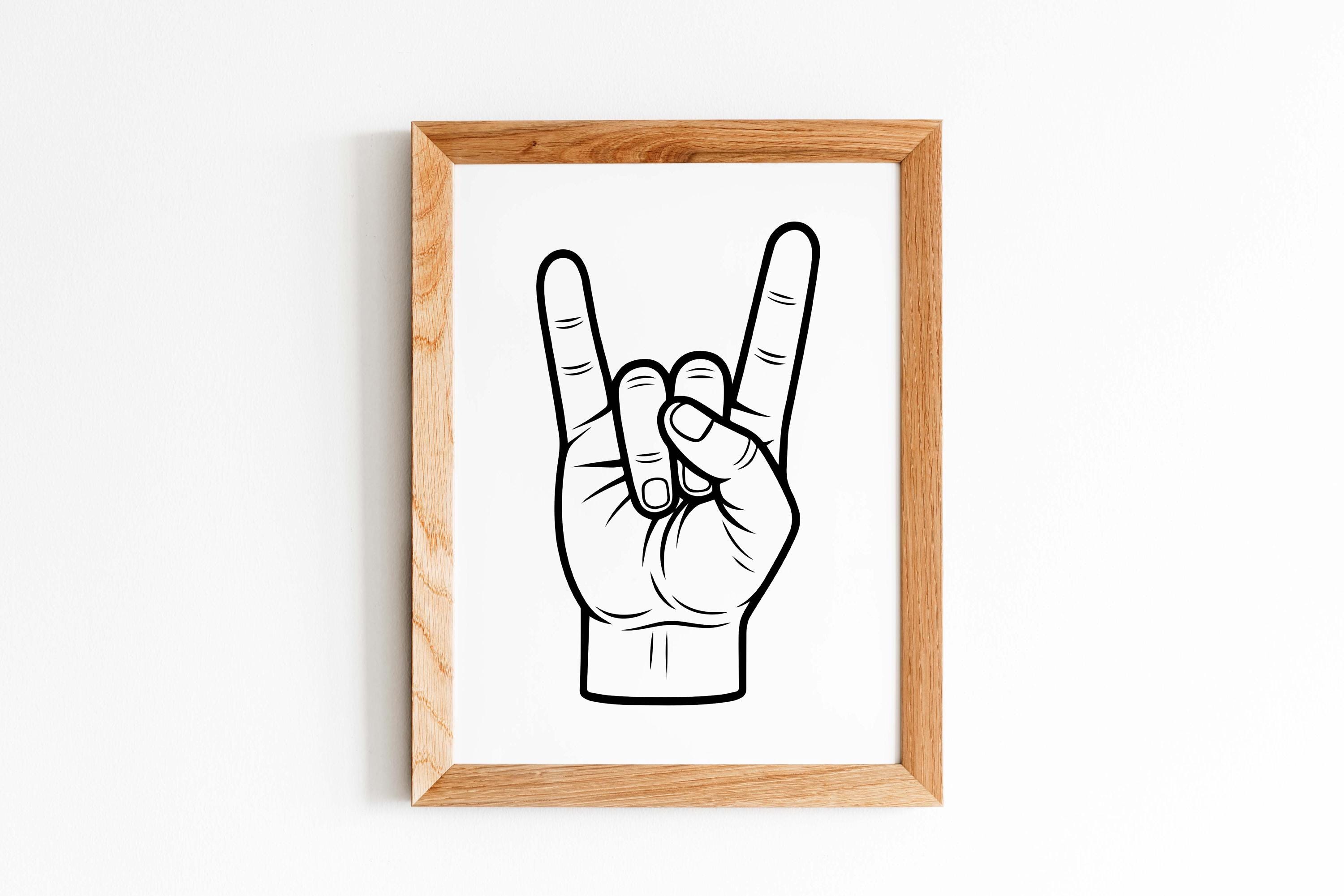 Rock on Hand Svg,rock Hand Vector,rock and Roll Hand Svg,rock Hand Sign ...