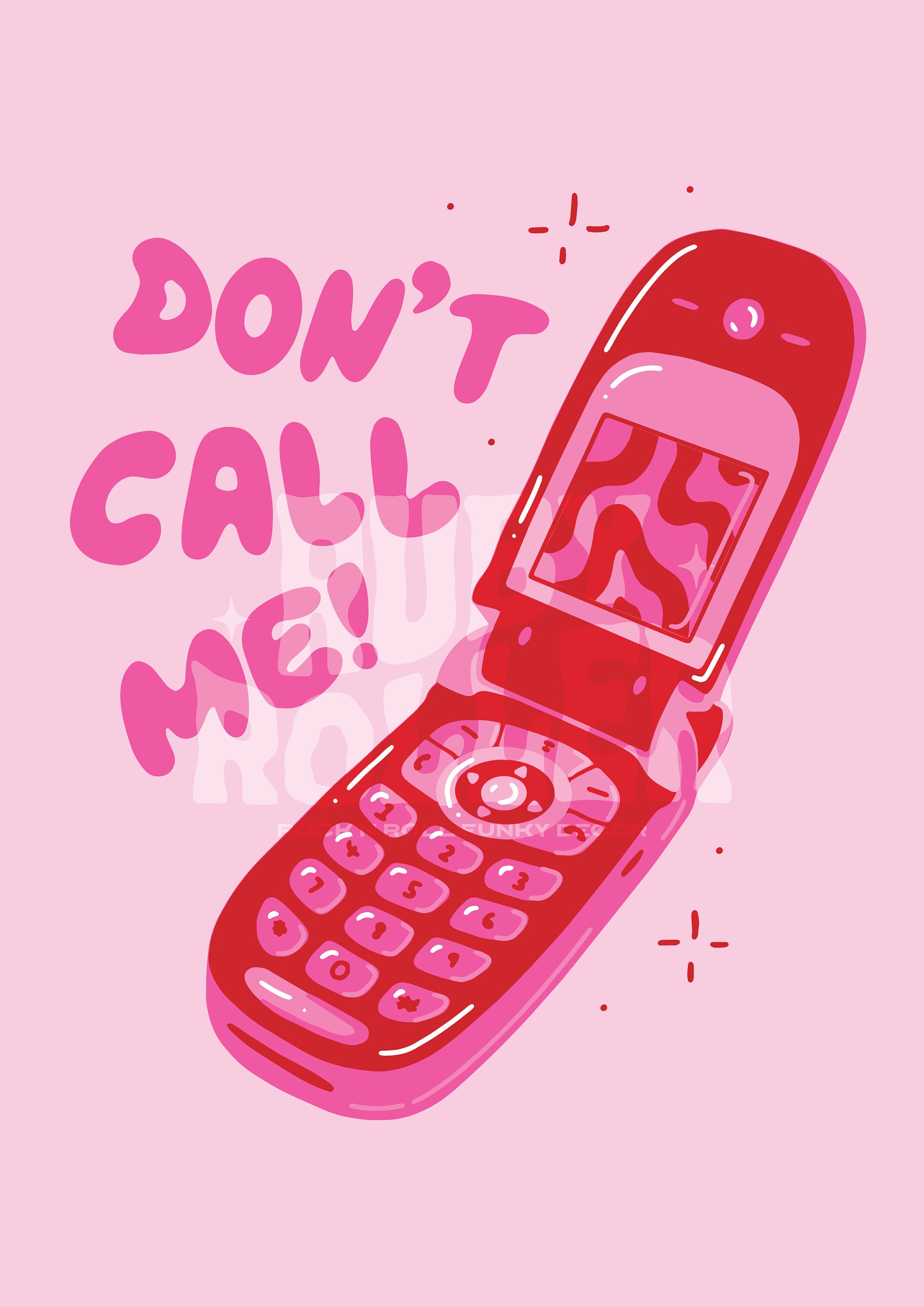 Y2K Flip Mobile Phone Art Print A5 A4 A3 Don't Call Me - Etsy