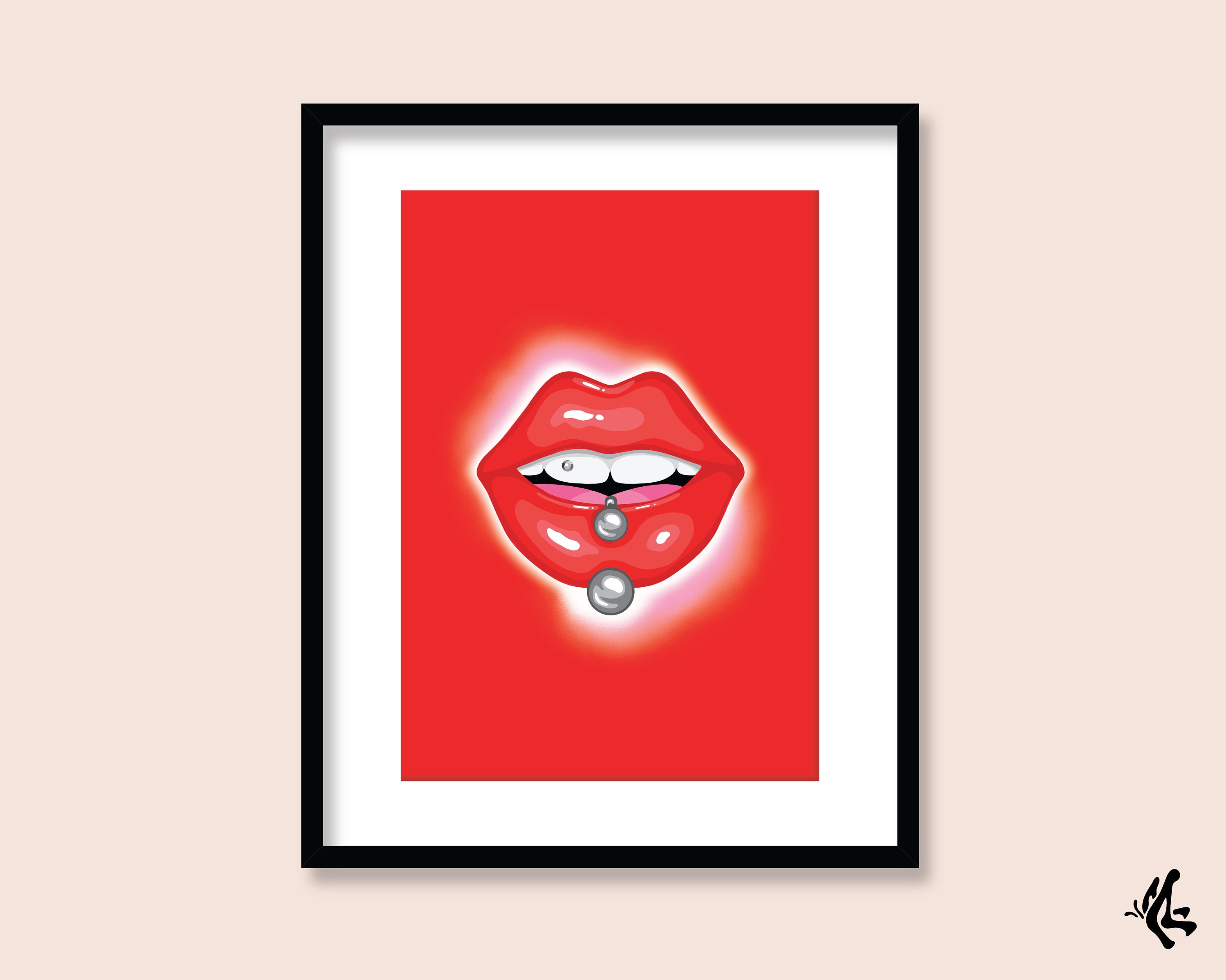 Lip Drawings With Piercing