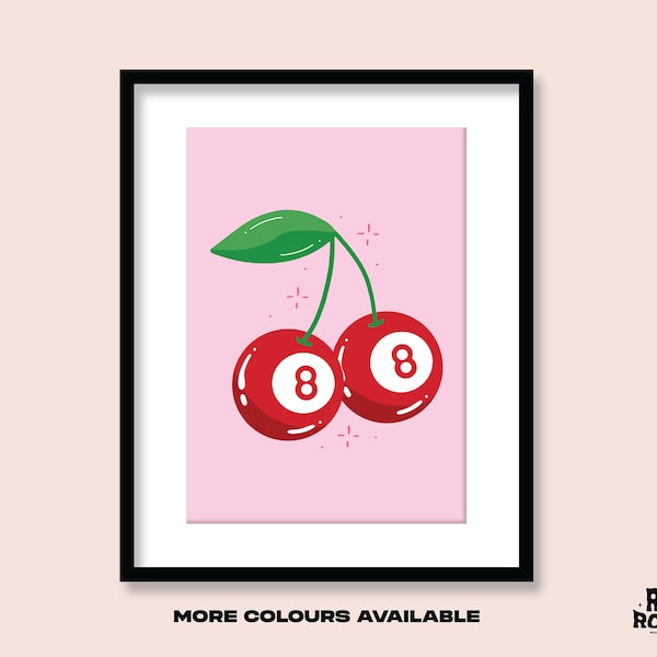 Cherry Eightball Art - Etsy