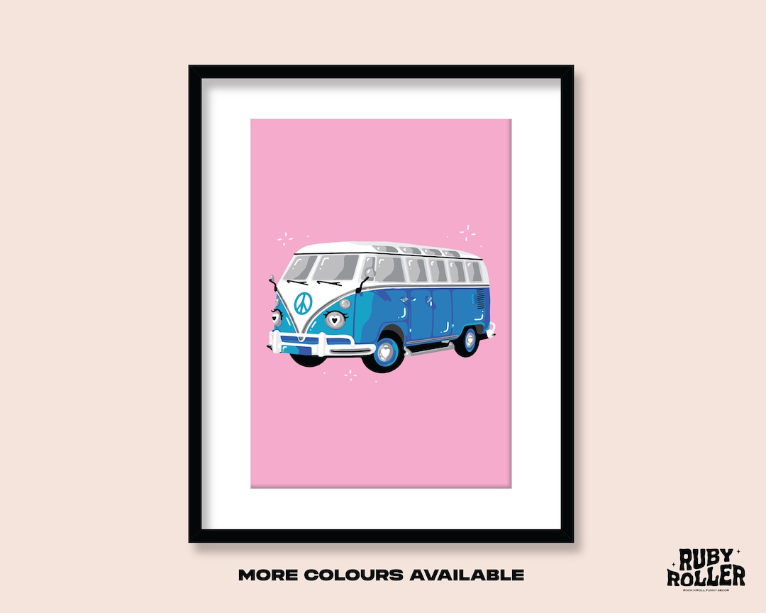 Retro Kombi Van Art Print A5 A4 A3 60s 70s Minivan - Etsy
