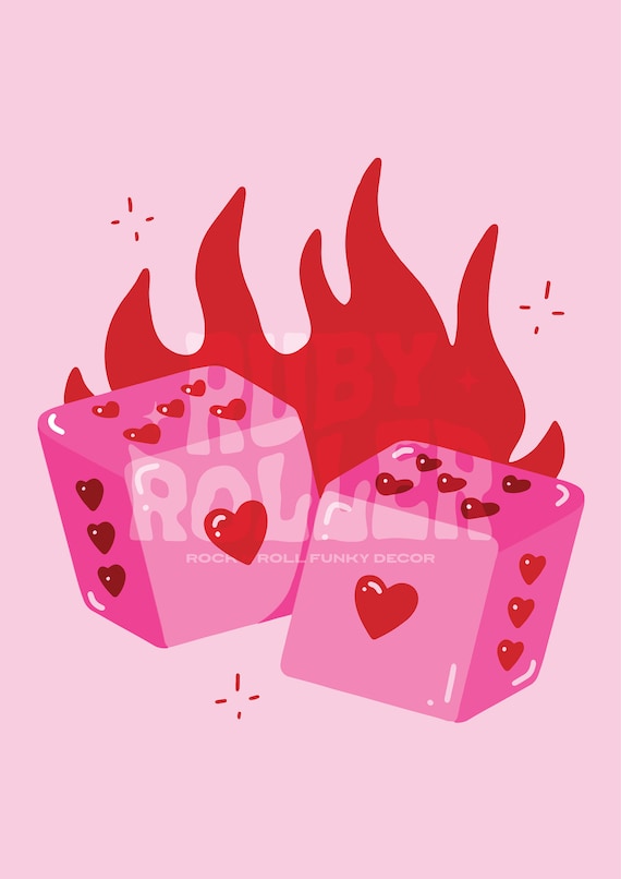 Dice On Fire Drawings