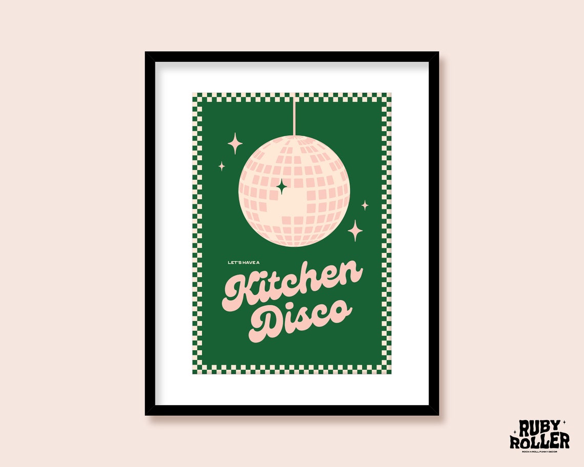Kitchen Disco Ball Art Print A5 A4 A3 70s Funky Poster - Etsy Australia