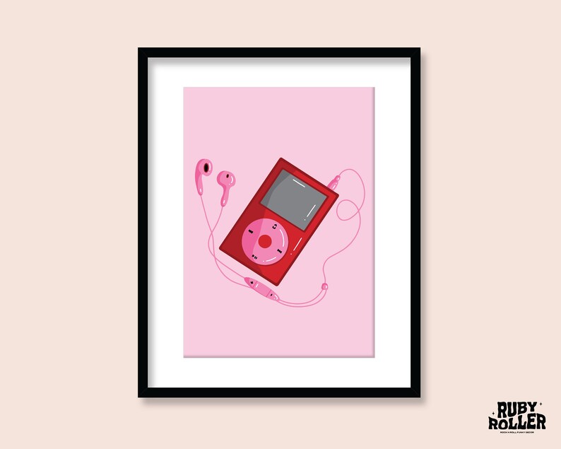 Y2K MP3 Player With Headphones Art Print A5 A4 A3 Y2K - Etsy