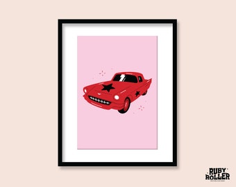 70s Retro Poster Car - Etsy