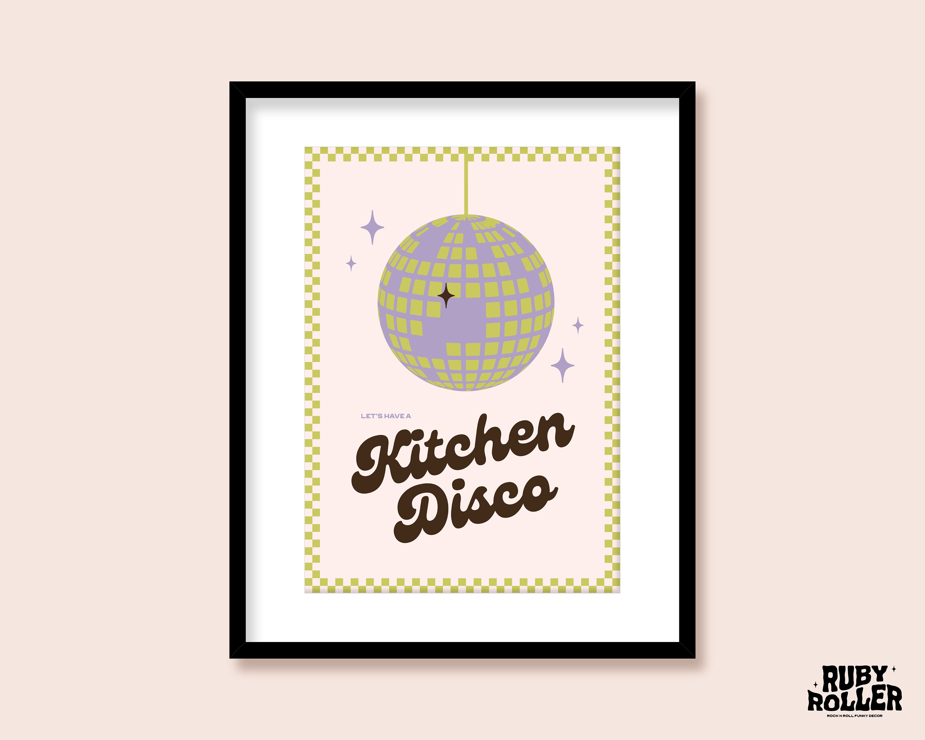 Kitchen Disco Ball Art Print A5 A4 A3 70s Funky Poster - Etsy Australia