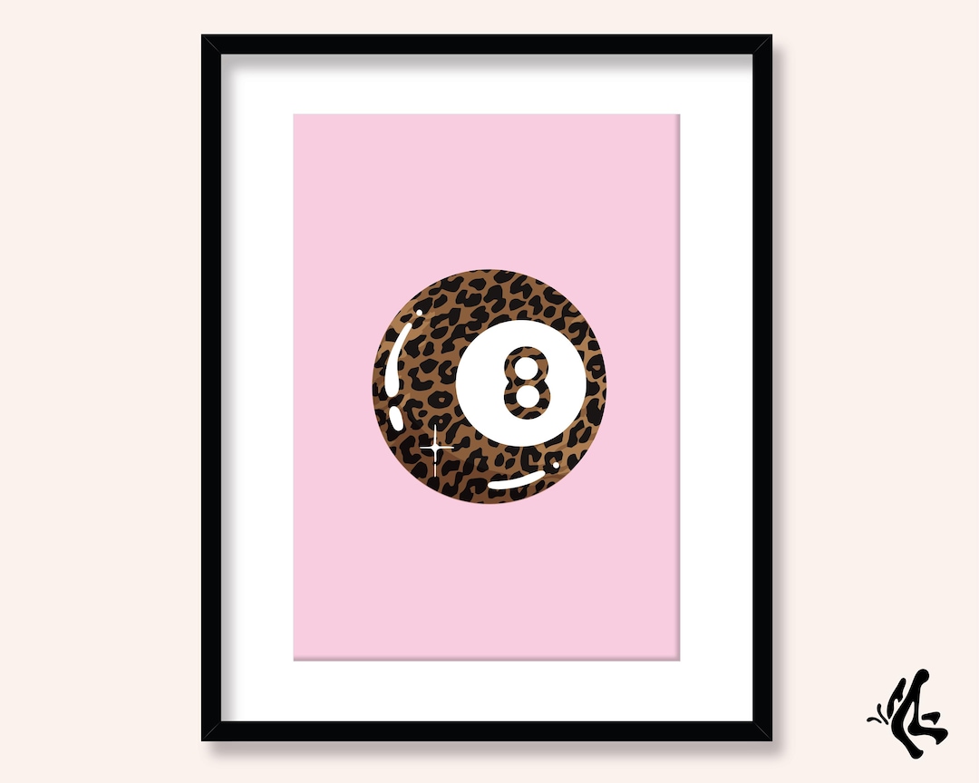 Leopard Eight Ball Art Print | A3, A4 and A5 Illustration Wall Art - Etsy