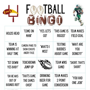 Ultimate Football Bingo Printable: Perfect for Game Day Fun! - Etsy