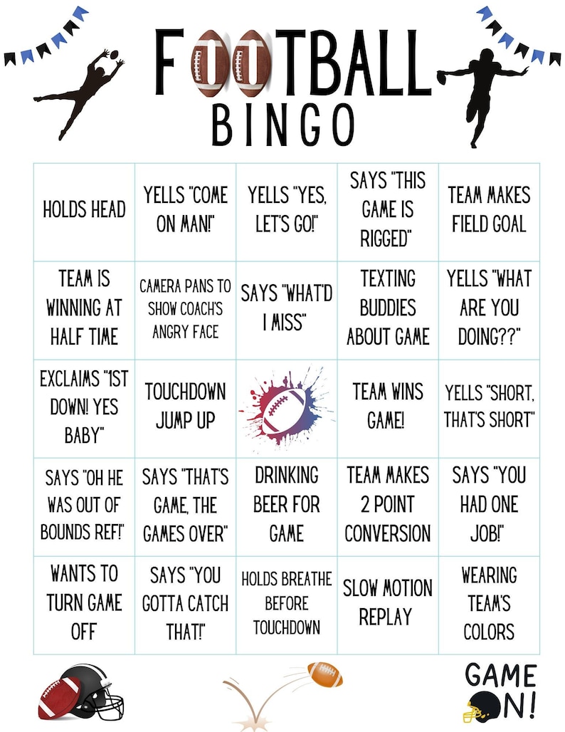 Football Bingo Printable: Perfect for Game Day Fun! - Etsy