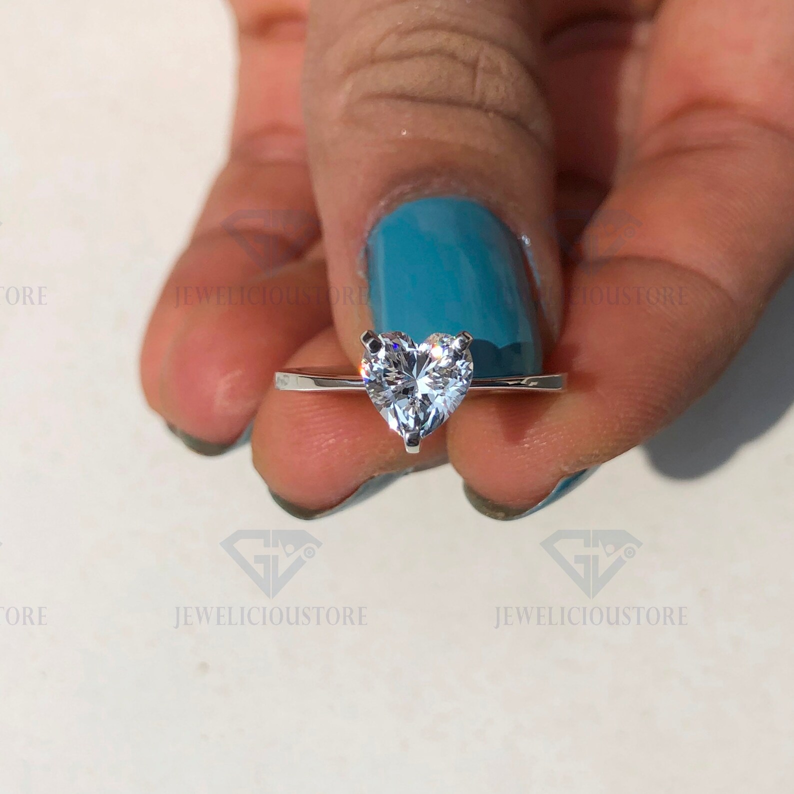 Solitaire Ring Heart Shape Diamond Ring Engagement Ring - Etsy