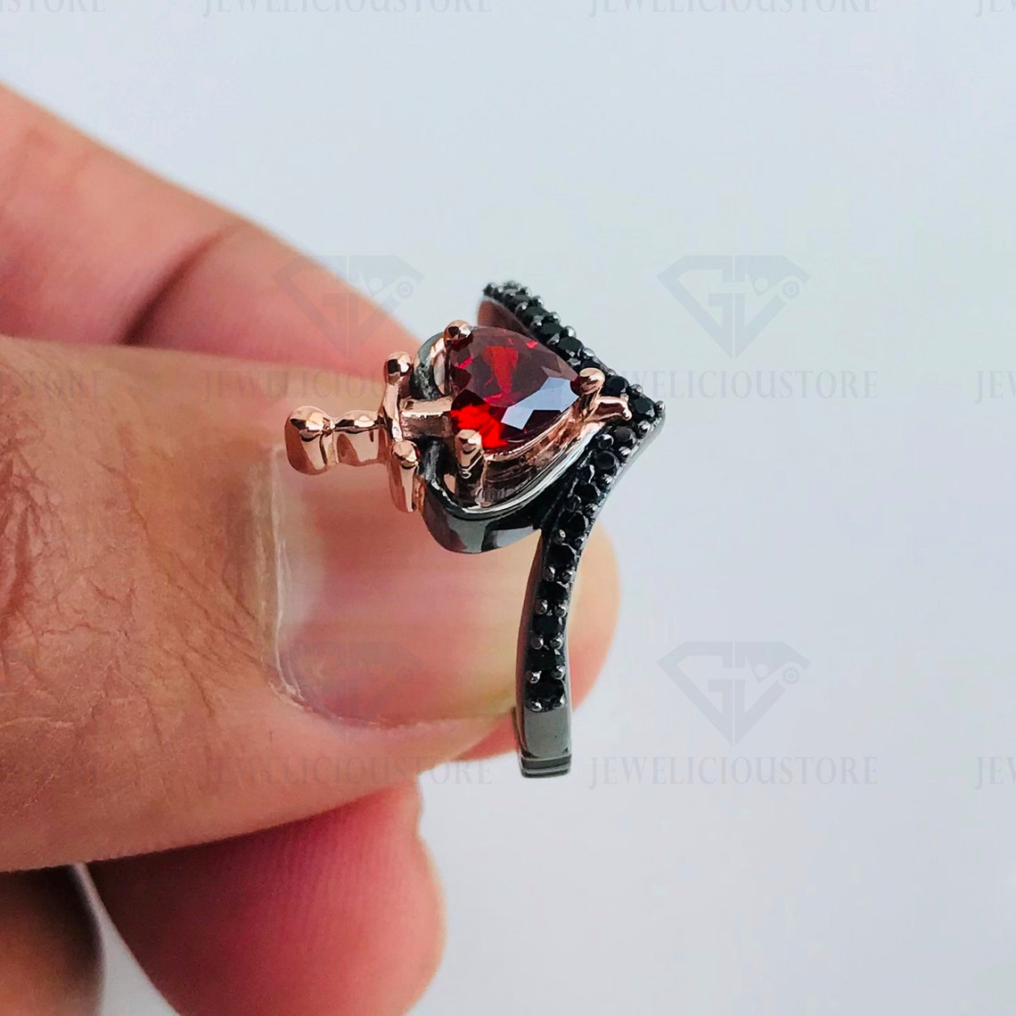 Red Heart Shape Disney Fine Jewelry Ring, Engagement Wedding Ring ...