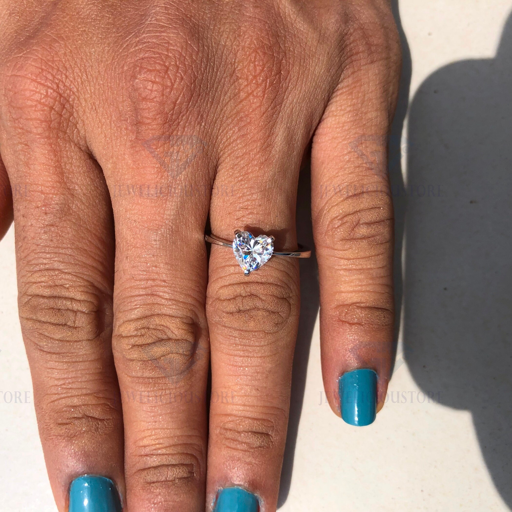 Solitaire Ring Heart Shape Diamond Ring Engagement Ring - Etsy