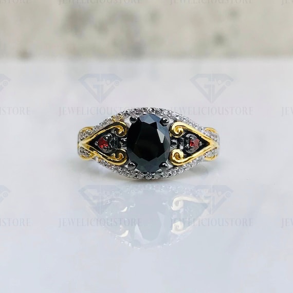 Enchanted Disney Villain Evil Queen Ring Black Onyx Oval | Etsy