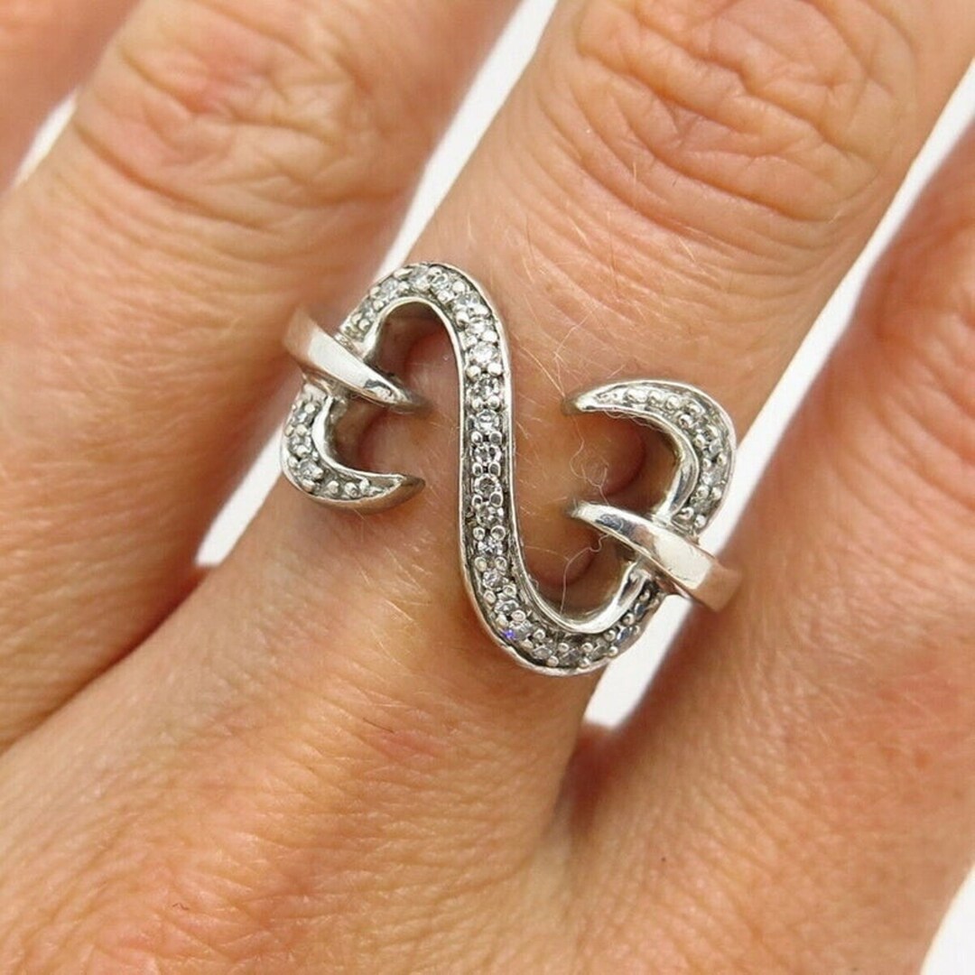 Open Heart Diamond Ring, Engagement Ring, Solid White Gold Ring ...