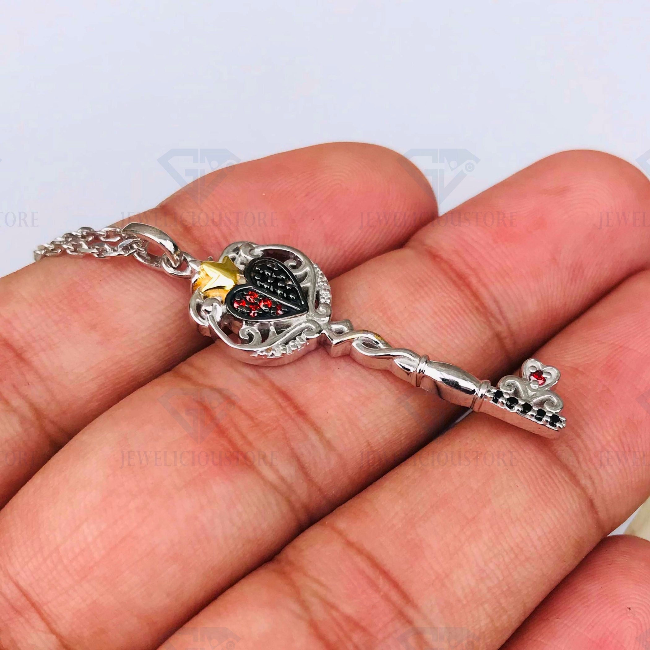 Disney Treasures Alice in Wonderland Diamond & Garnet Key - Etsy