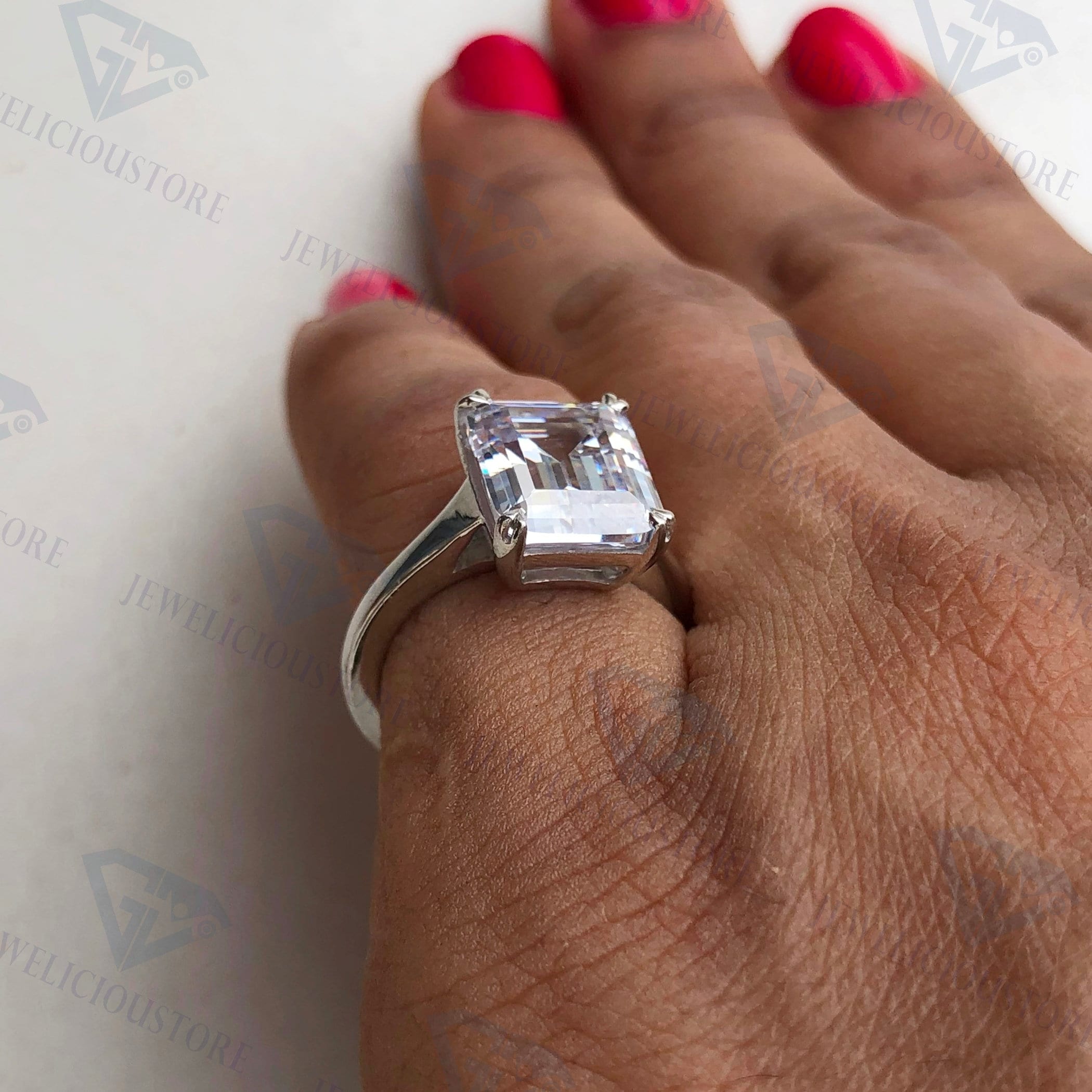 Anillo de solitario Anillo de compromiso Anillo de corte | Etsy