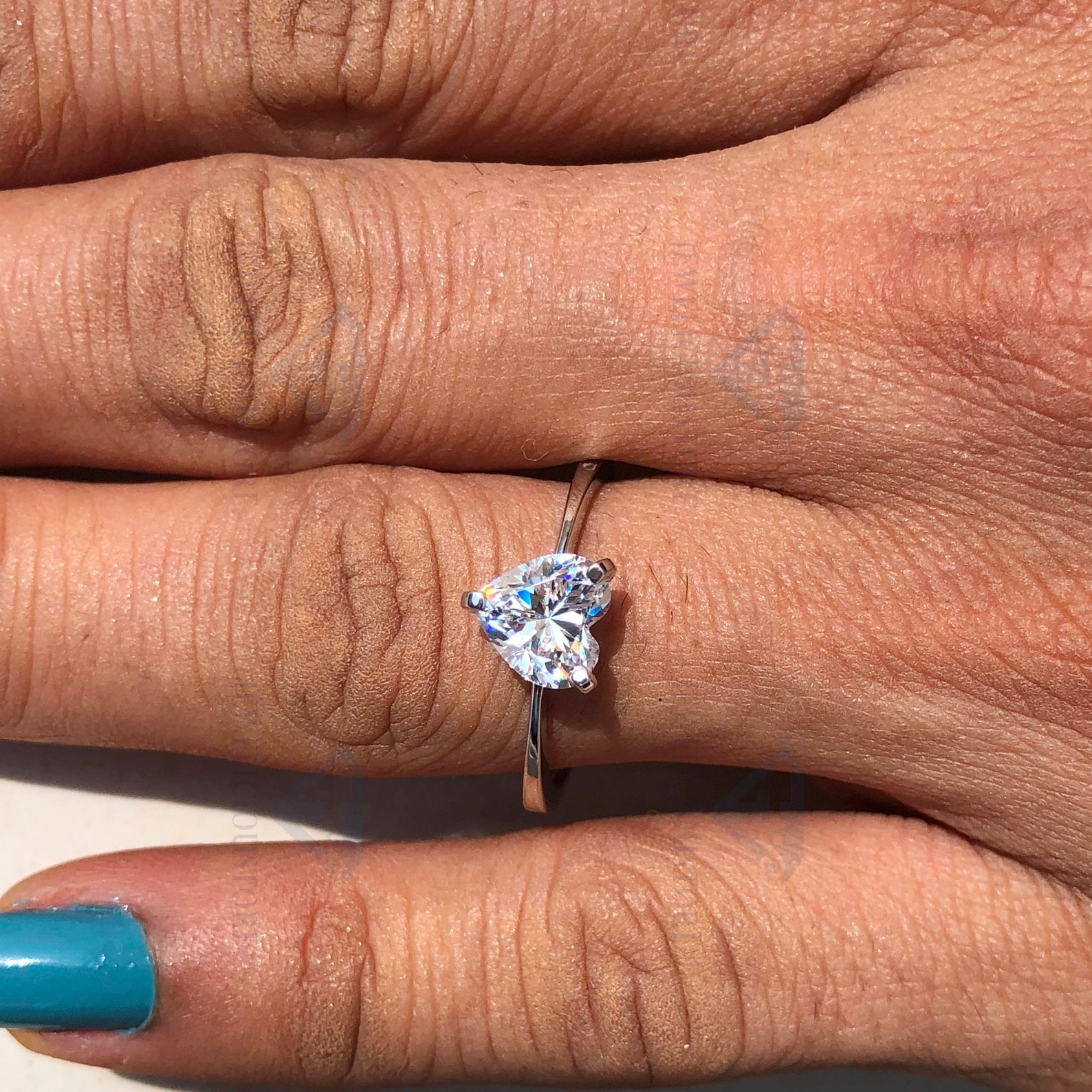 Solitaire Ring Heart Shape Diamond Ring Engagement Ring - Etsy