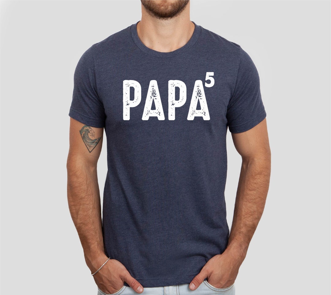 Papa 5 Shirt, Papa Tshirt, Father's Day Papa Gift Tee, 5nd Child Papa ...