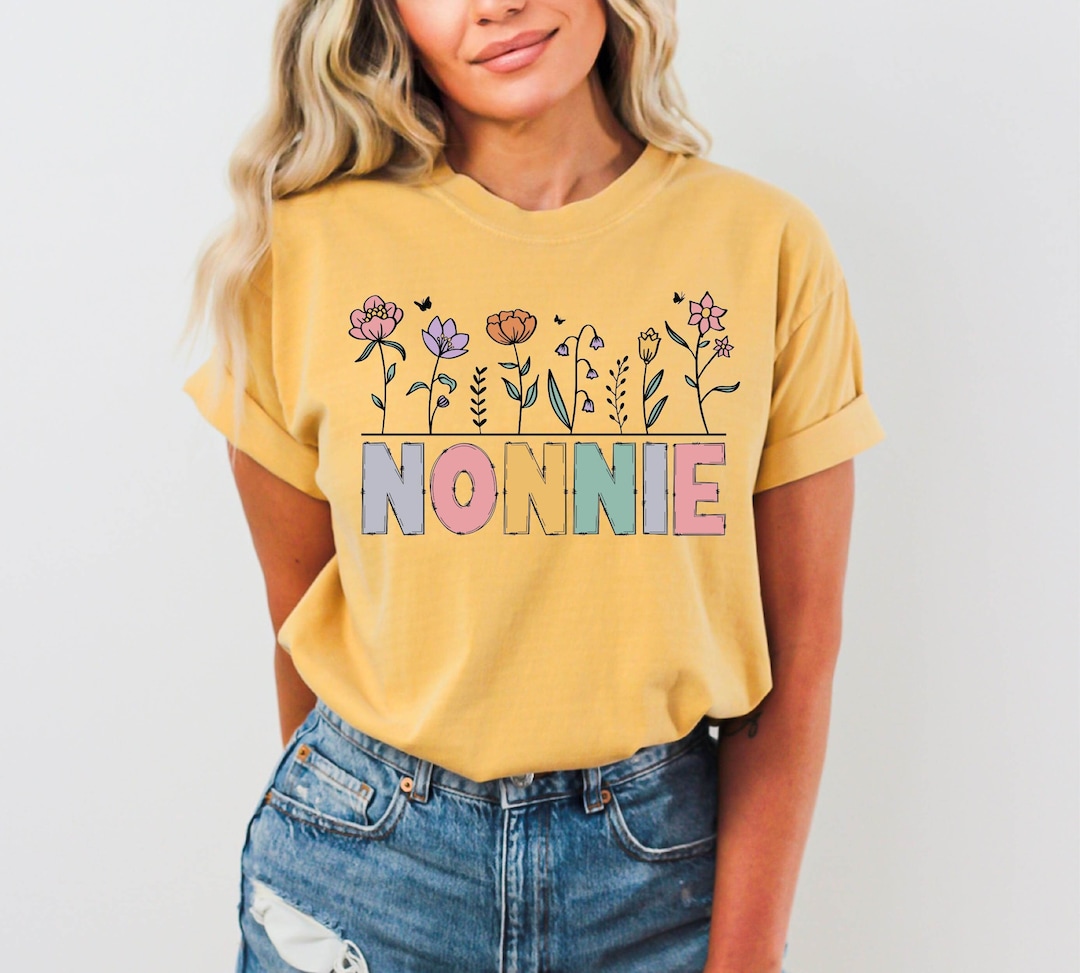 Nonnie Shirt, Nonnie Comfort Colors Shirt, Cute Nonnie Tshirt, Nonnie ...