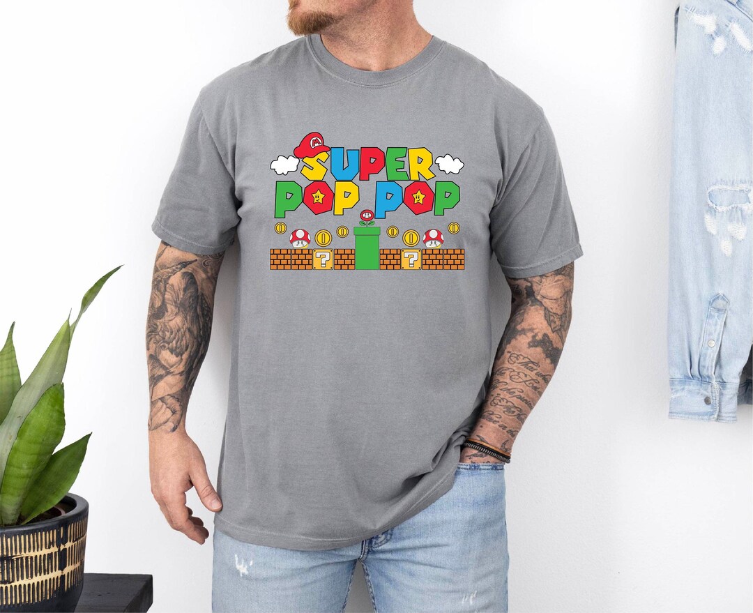 Super Pop Pop Shirt, Funny Pop Pop Tshirt, Custom Tee, Gamer Pop Pop ...