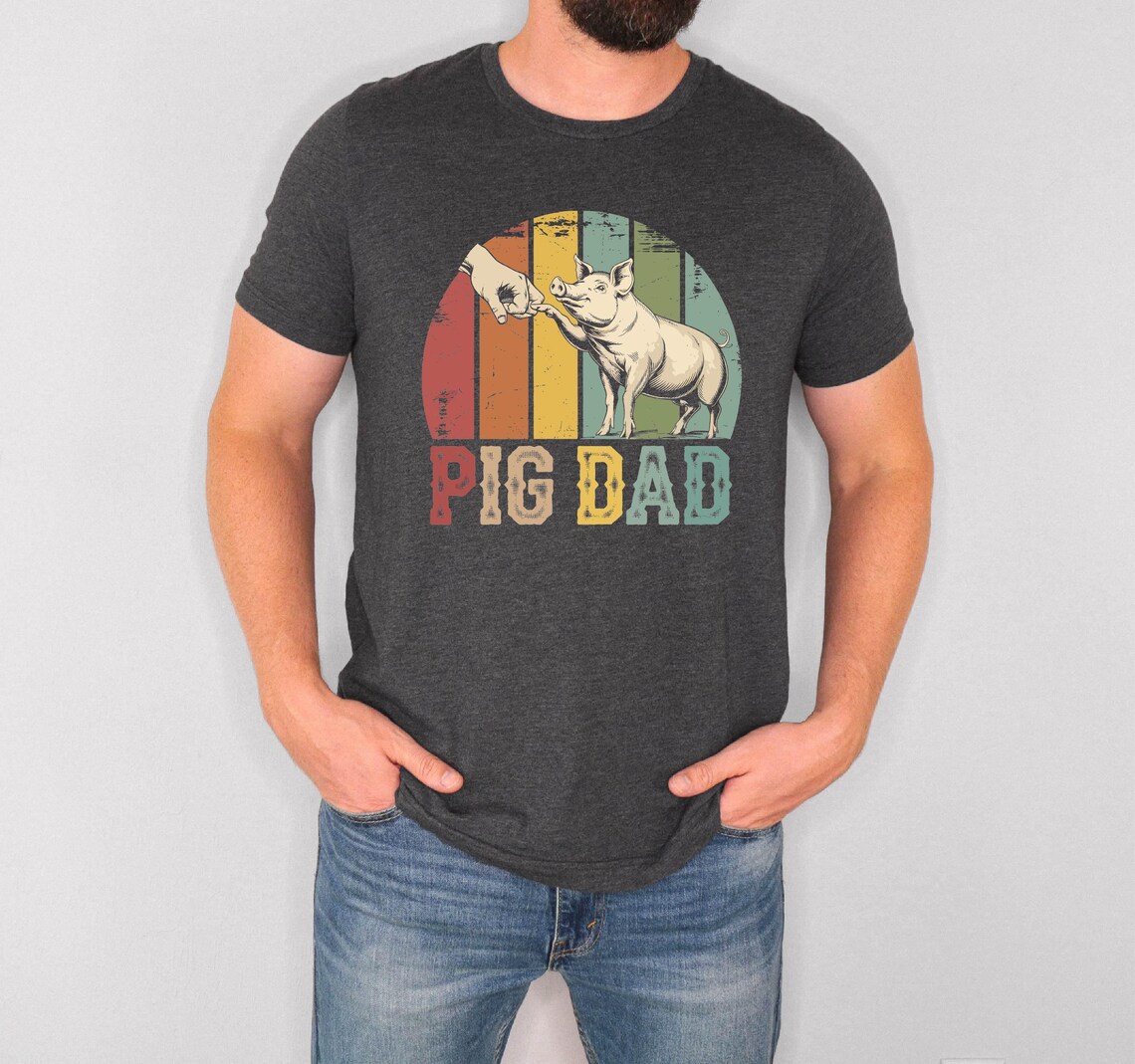 Pig Dad Shirt, Pig Owner Man Gift Tshirt, Funny Pig Father Tee, Father ...