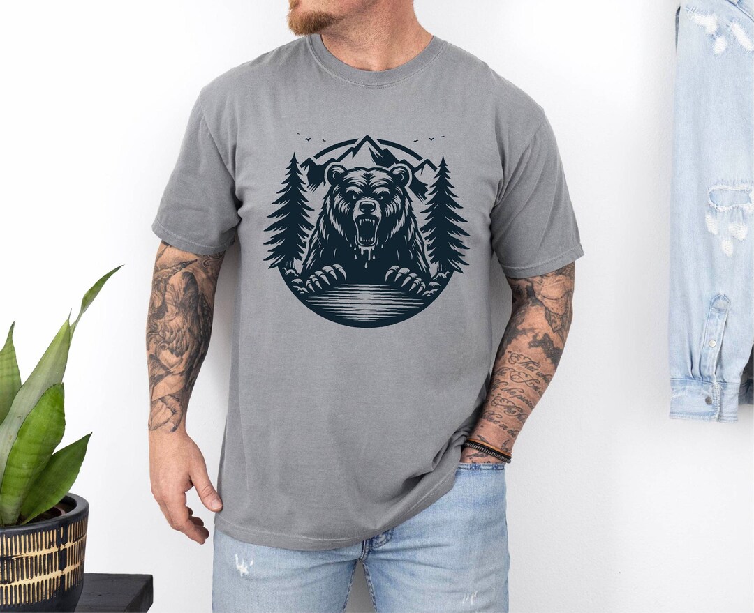 Painted Mountain Bear Shirt, Nature Lover Tee - Etsy