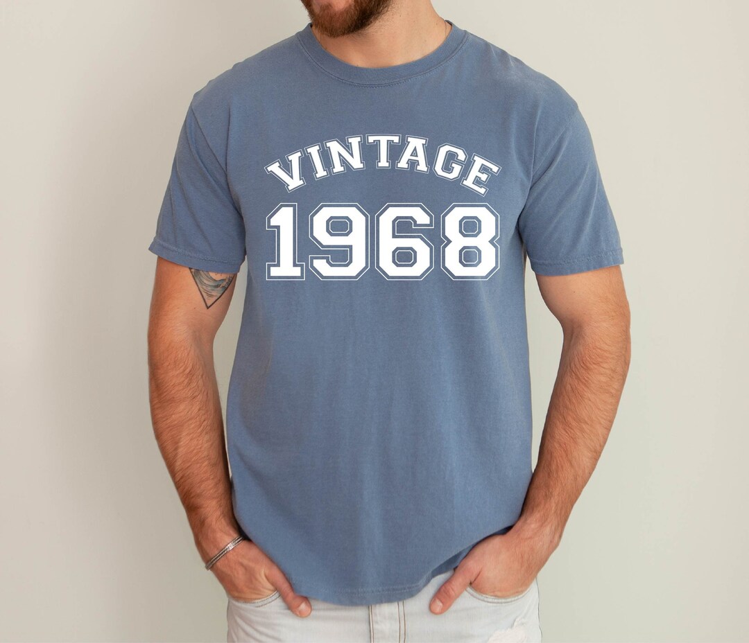 Vintage 1968 Shirt, Custom Birthday Gift Tee, Vintage 1968 Comfort ...