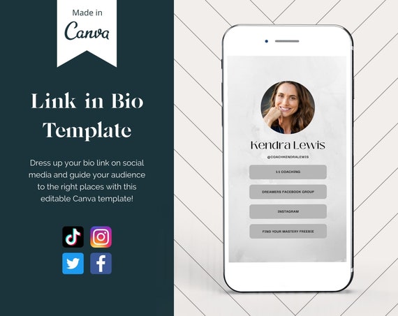 Modern Link in Bio Template - Etsy