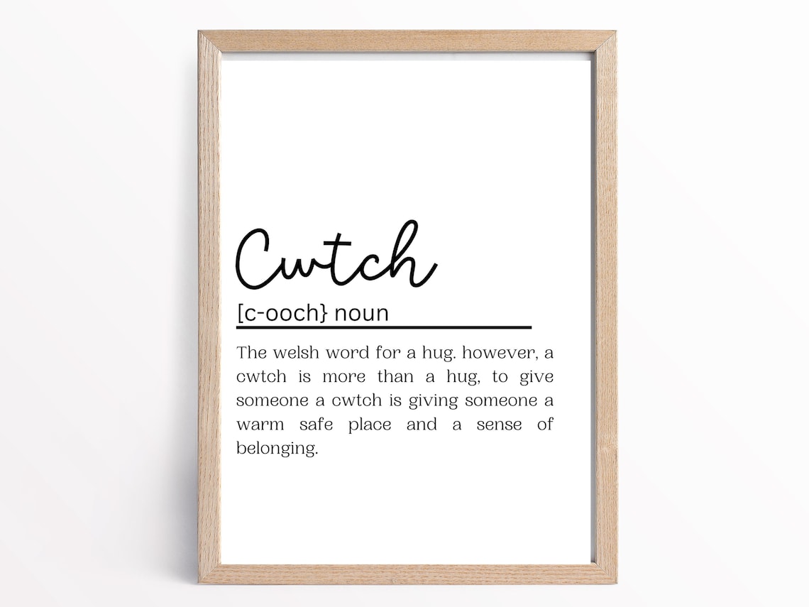 Welsh Definition Print, Cwtch Phrase Printable, Wales Gift Wall Art ...