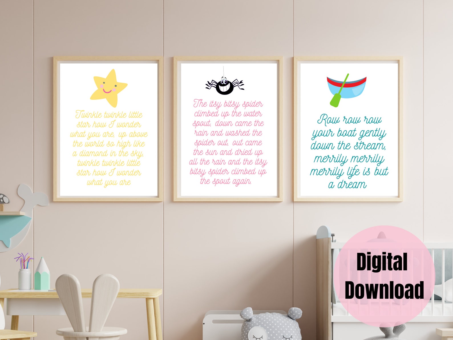 Nursery Rhyme Wall Art Printables , Baby Room Decor, Printable Wall Art ...