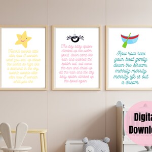 Nursery Rhyme Wall Art Printables , Baby Room Decor, Printable Wall Art ...