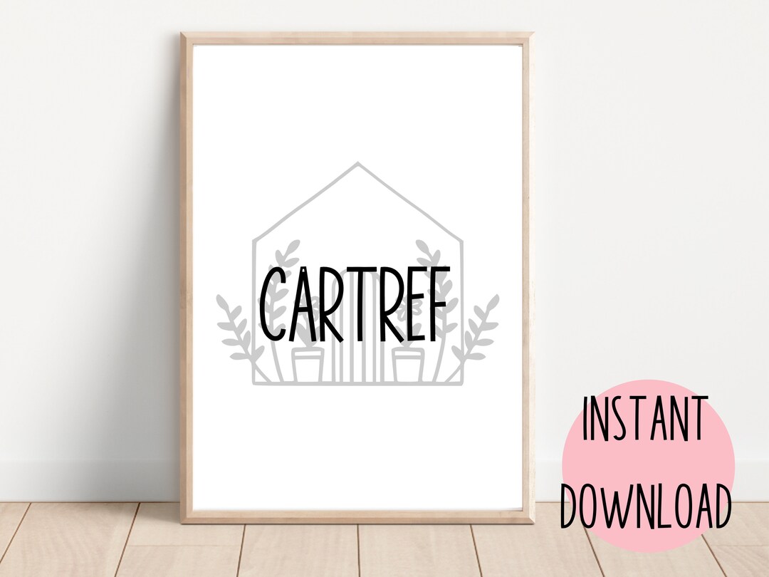 Cartref Wall Art, Home Printable, Welsh Phrase Print, Welsh Gifts ...