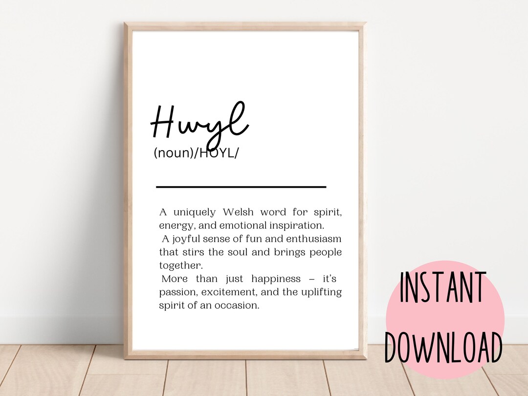 Hwyl Definition Print: Welsh Word Art, Passion & Spirit (digital ...