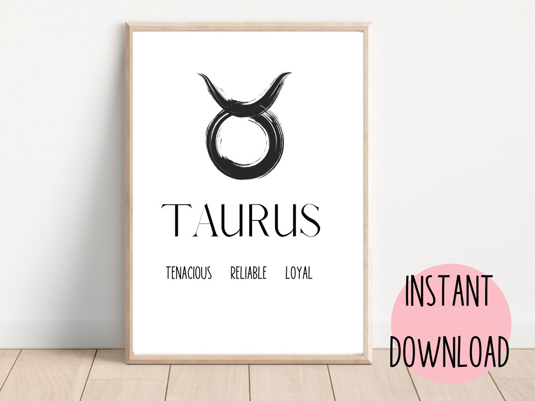Taurus Horoscope Wall Art, Taurus Digital Print, Astrology Printable ...
