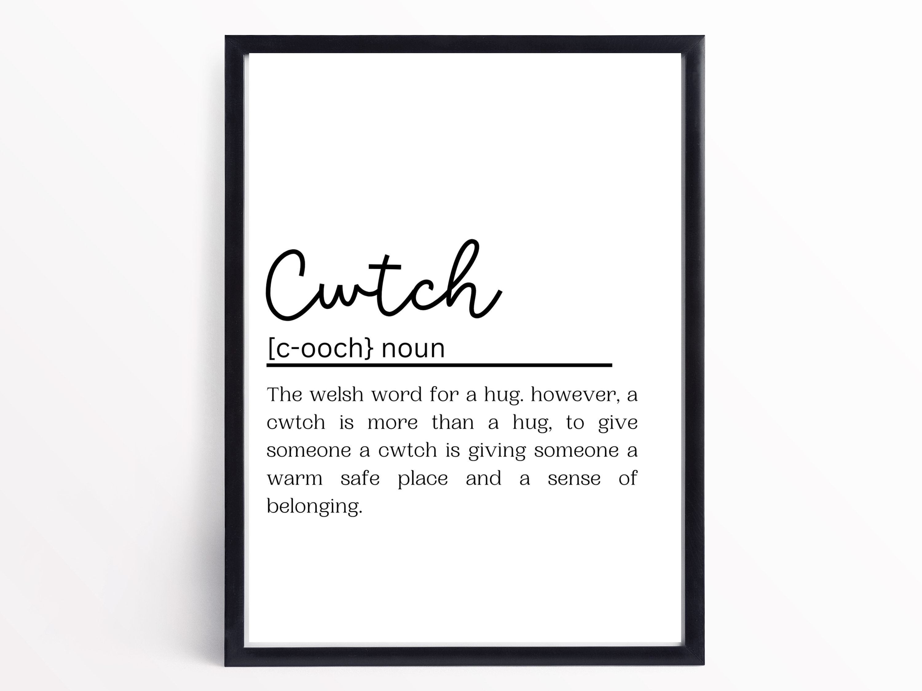 Welsh Definition Print, Cwtch Phrase Printable, Wales Gift Wall Art ...