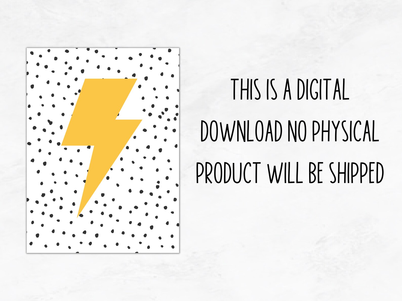 Lightning Bolt Nursery Print, Instant Download Wall Art, , Lightning ...