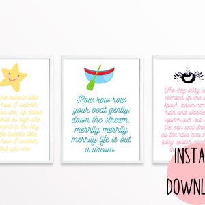 Nursery Rhyme Wall Art Printables , Baby Room Decor, Printable Wall Art ...