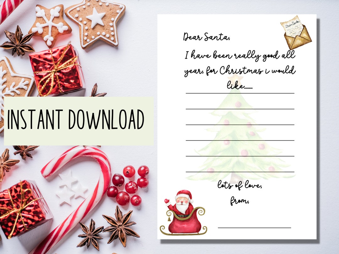 Letter to Santa Christmas Printable Dear Santa Christmas - Etsy UK